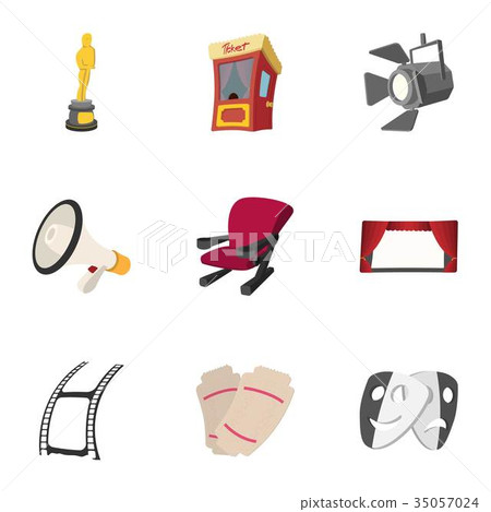 Movie icons set, cartoon style - Stock Illustration [35057024] - PIXTA