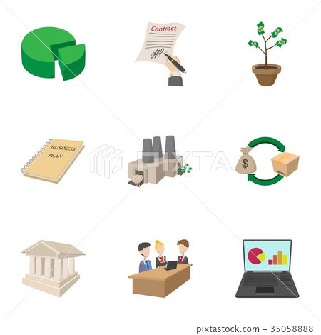 Company icons set, cartoon style - Stock Illustration [35058888] - PIXTA