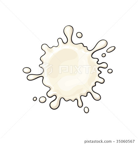 vector cartoon milk drop splash isolated - Stock Illustration [35060567 ...