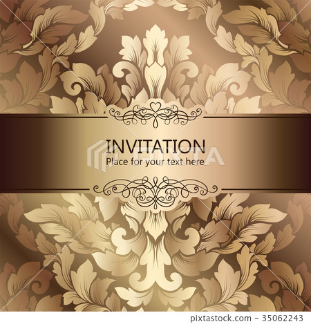 Abstract background beige and gold vintage frame - Stock Illustration ...