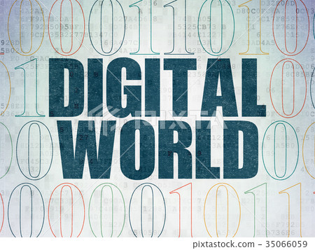 Information concept: Digital World on Digital Data - Stock Illustration ...