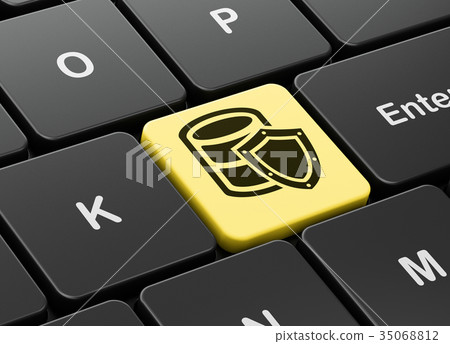 Programming concept: Database With Shield on - Stock Illustration ...