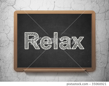 Vacation concept: Relax on chalkboard background - Stock Illustration ...