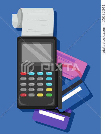 Credit Card Machine Illustration - Stock Illustration [35082341] - PIXTA