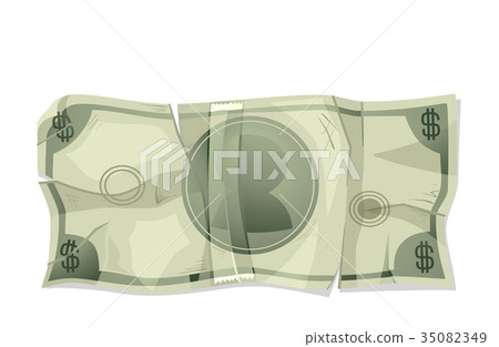 Money Crumpled Illustration - Stock Illustration [35082349] - PIXTA