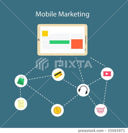 Collection mobile marketing design flat - Stock Illustration [35083971 ...