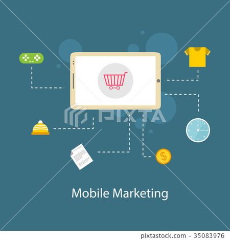 Collection mobile marketing design flat - Stock Illustration [35083976 ...