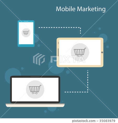 Collection mobile marketing design flat - Stock Illustration [35083979 ...