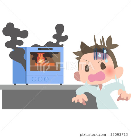 A man who panic notices a fire - Stock Illustration [35093713] - PIXTA