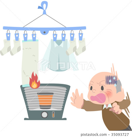 Grandpa notices a fire and panic - Stock Illustration [35093727] - PIXTA
