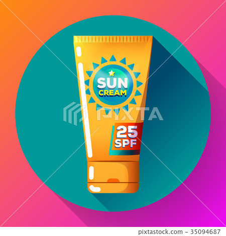 sunscreen cream icon flat-插圖素材 [35094687] - PIXTA圖庫