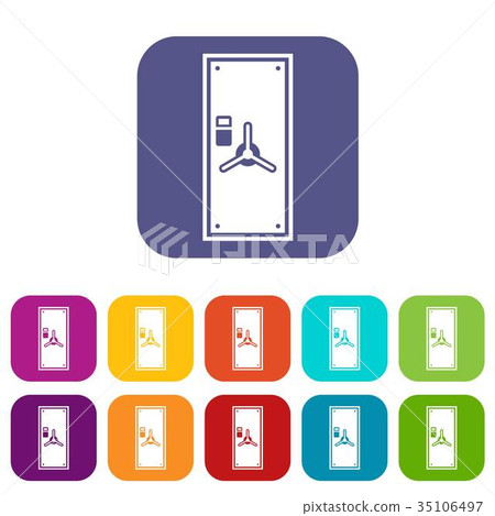 Safe door icons set - Stock Illustration [35106497] - PIXTA