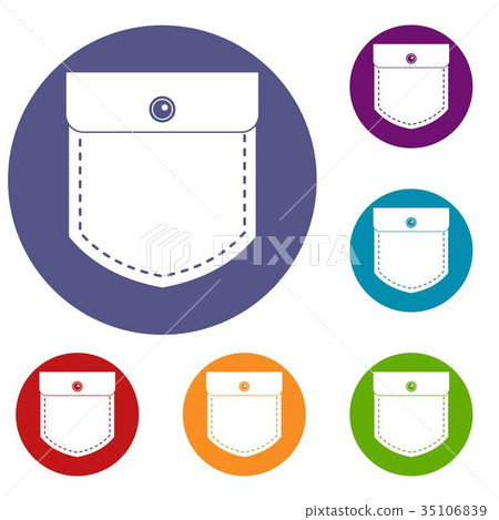 Black jeans pocket icons set - Stock Illustration [35106839] - PIXTA
