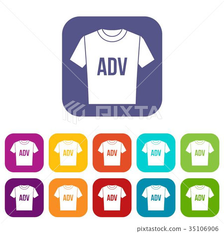 T-shirt with print ADV icons set - Stock Illustration [35106906] - PIXTA
