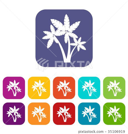 Three palm trees icons set - Stock Illustration [35106919] - PIXTA