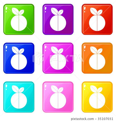 Round apple set 9 - Stock Illustration [35107031] - PIXTA