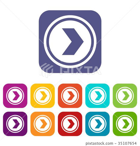 Arrow to right in circle icons set - Stock Illustration [35107654] - PIXTA