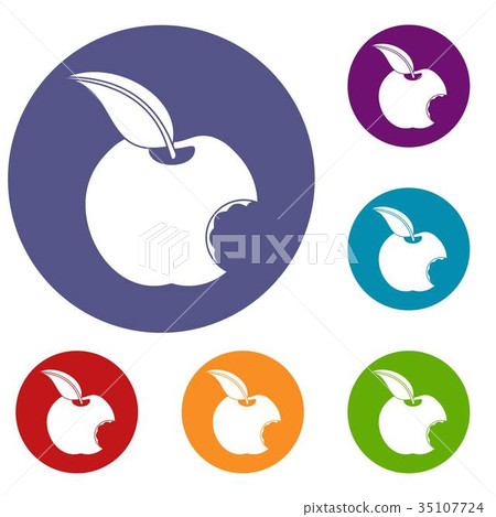Bitten apple icons set - Stock Illustration [35107724] - PIXTA