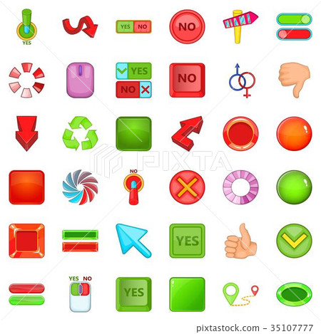 Computer click icons set, cartoon style - Stock Illustration [35107777 ...
