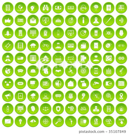 100 security icons set green - Stock Illustration [35107849] - PIXTA