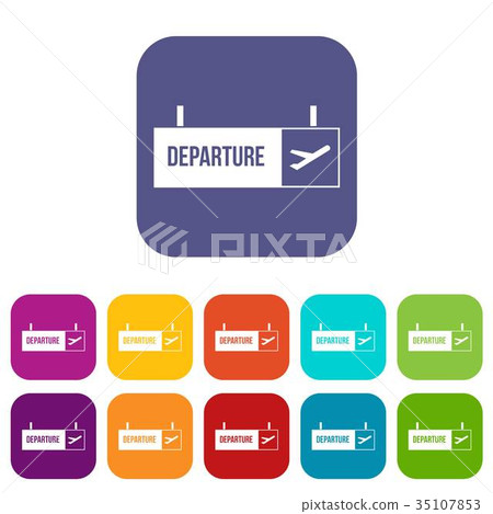Airport departure sign icons set-插圖素材 [35107853] - PIXTA圖庫