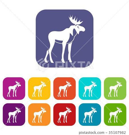 Moose icons set - Stock Illustration [35107982] - PIXTA