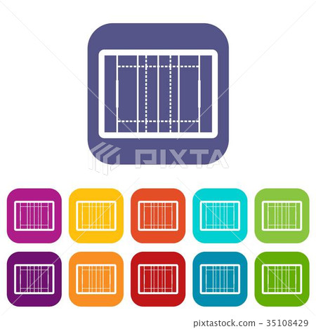 Rugby field icons set - Stock Illustration [35108429] - PIXTA