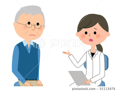 Women's inquiry consultation in white dress - Stock Illustration ...