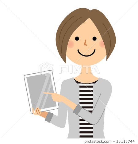 Young lady mama tablet - Stock Illustration [35115744] - PIXTA