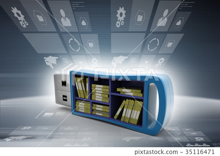 Usb drive with file folder - Stock Illustration [35116471] - PIXTA