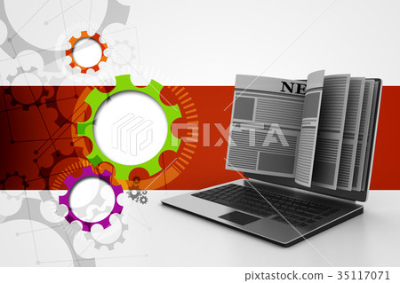 News through a laptop screen concept for online - Stock Illustration ...