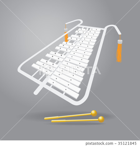 Bell Lyra the music instrument on gray background - Stock Illustration ...