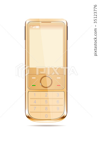 Modern smart phone in yellow color - Stock Illustration [35123776] - PIXTA