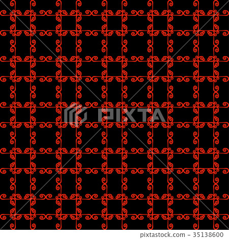 Ornamental seamless pattern. Black and red colors. - Stock Illustration ...