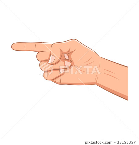 Realistic hand with pointing finger - Stock Illustration [35153357] - PIXTA
