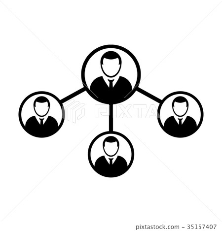 People Network Social Connection Icon Vector Male - Stock Illustration ...