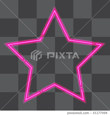 Shining retro neon star. - Stock Illustration [35177494] - PIXTA