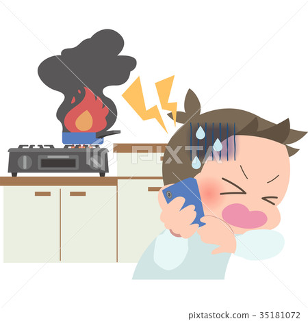 Men reporting fires - Stock Illustration [35181072] - PIXTA