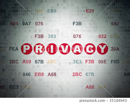 Protection concept: Privacy on Digital Data Paper - Stock Illustration ...