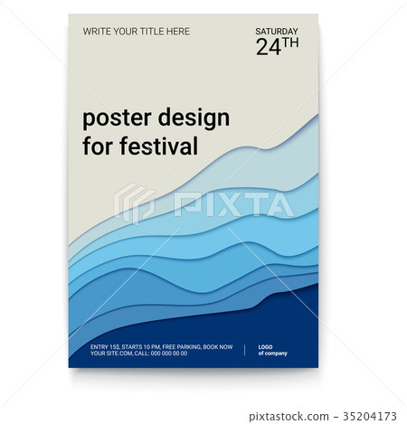 Poster design with a pattern of cut paper. The - Stock Illustration ...