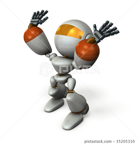 Cute robot waiting for the ball - Stock Illustration [35205310] - PIXTA