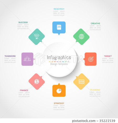 Infographic design elements with 8 options. - Stock Illustration ...