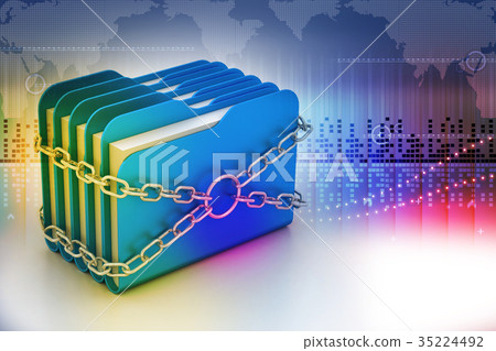 folder locked by chains - Stock Illustration [35224492] - PIXTA
