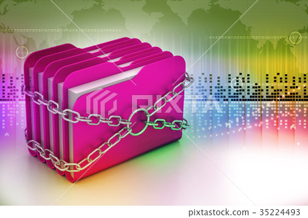 folder locked by chains - Stock Illustration [35224493] - PIXTA