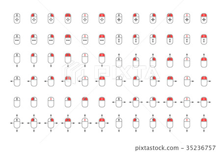 Set of computer mouse icons with move signs - Stock Illustration ...