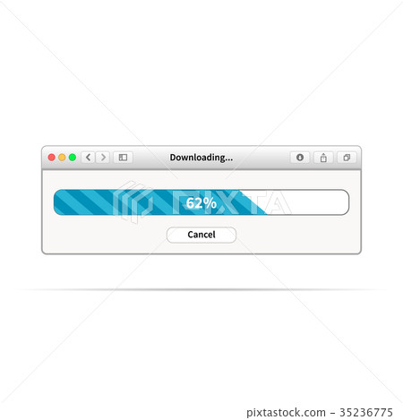 Downloading bar in simple browser window on white - Stock Illustration ...