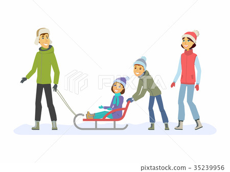 Family weekend - cartoon people characters - Stock Illustration ...