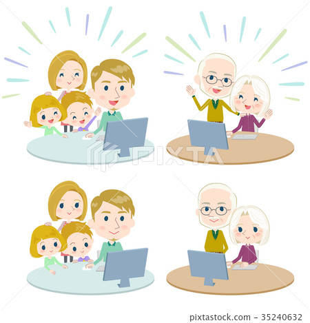 3 generations internet White_side by side - Stock Illustration ...
