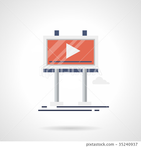 Promo video screen flat color vector icon - Stock Illustration ...