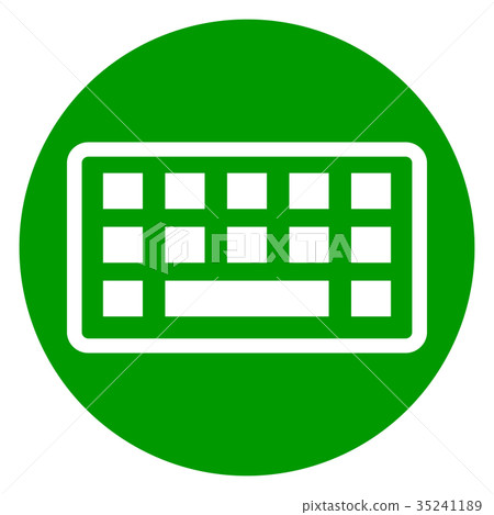 keyboard circle green icon - Stock Illustration [35241189] - PIXTA